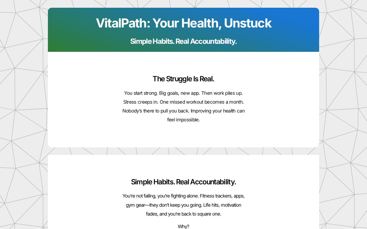 VitalPath Beta Landing Page